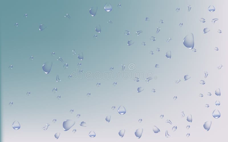 Rain Transparent Drops Flow Down the Glass.Realistic Wet Condensation ...