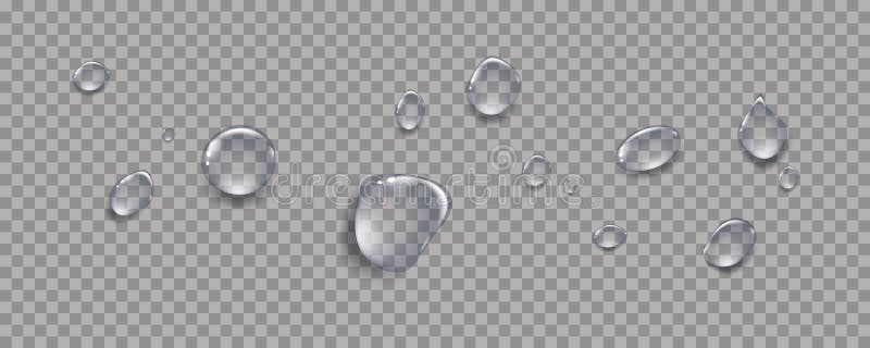 Rain Transparent Drops Flow Down the Glass.Realistic Wet Condensation ...