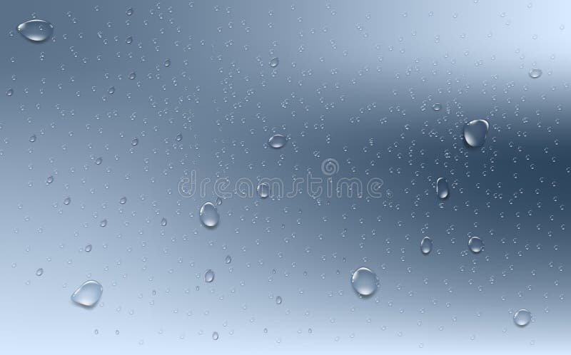 Rain Transparent Drops Flow Down the Glass.Realistic Wet Condensation ...