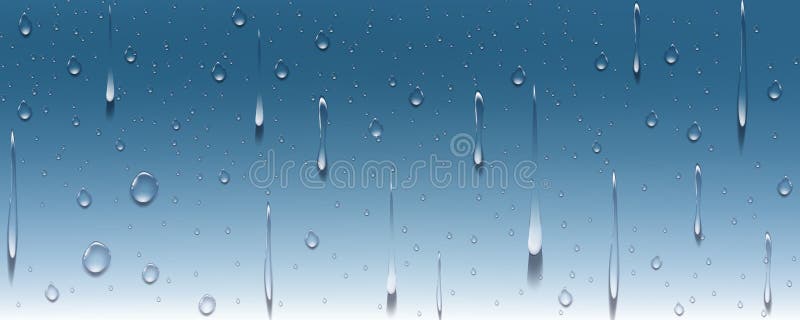 Rain Transparent Drops Flow Down the Glass.Realistic Wet Condensation ...