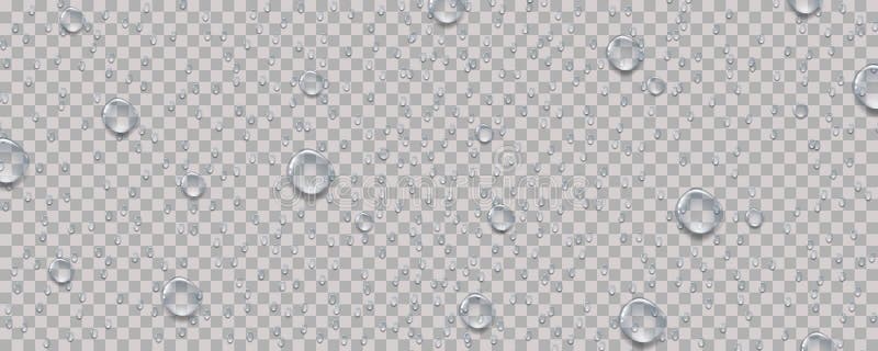 Rain Transparent Drops Flow Down the Glass.Realistic Wet Condensation ...