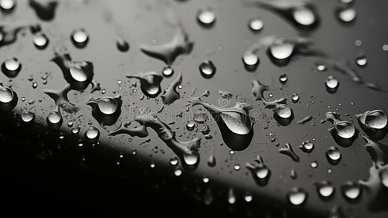 Rain Transparent Drops Flow Down the Glass.Realistic Wet Condensation ...