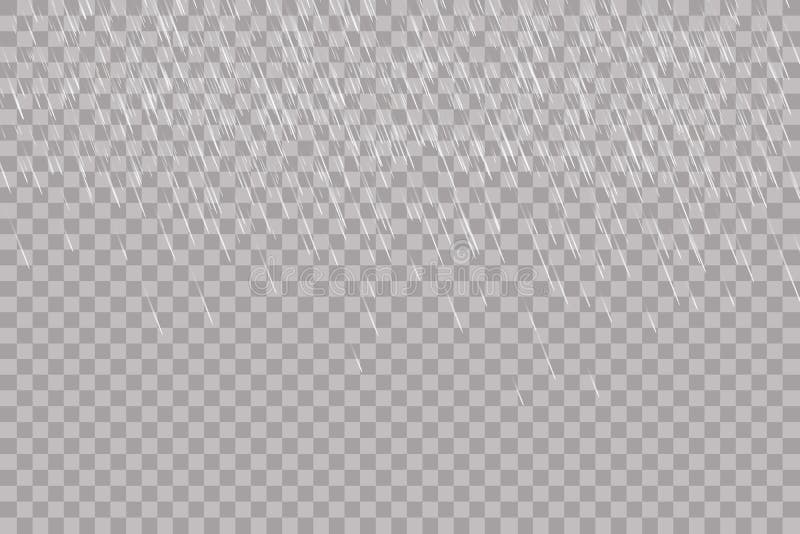 Rain Transparent Template Background. Falling Water Drops Texture ...