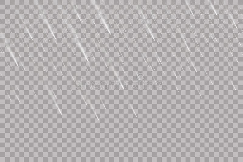 Rain Transparent Template Background. Falling Water Drops Texture ...
