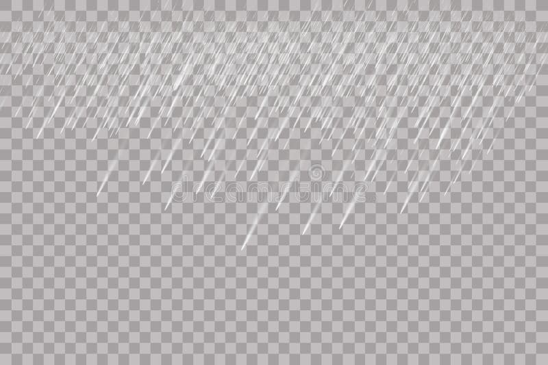Rain Transparent Template Background. Falling Water Drops Texture ...