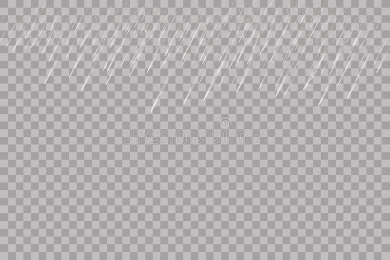 Rain Transparent Template Background. Falling Water Drops Texture ...