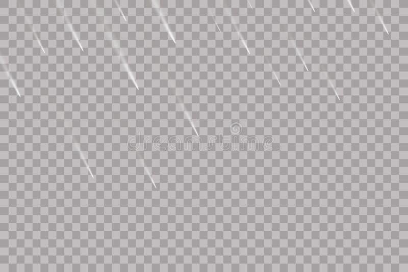 Set of Rain Transparent Template Background. Falling Water Drops ...