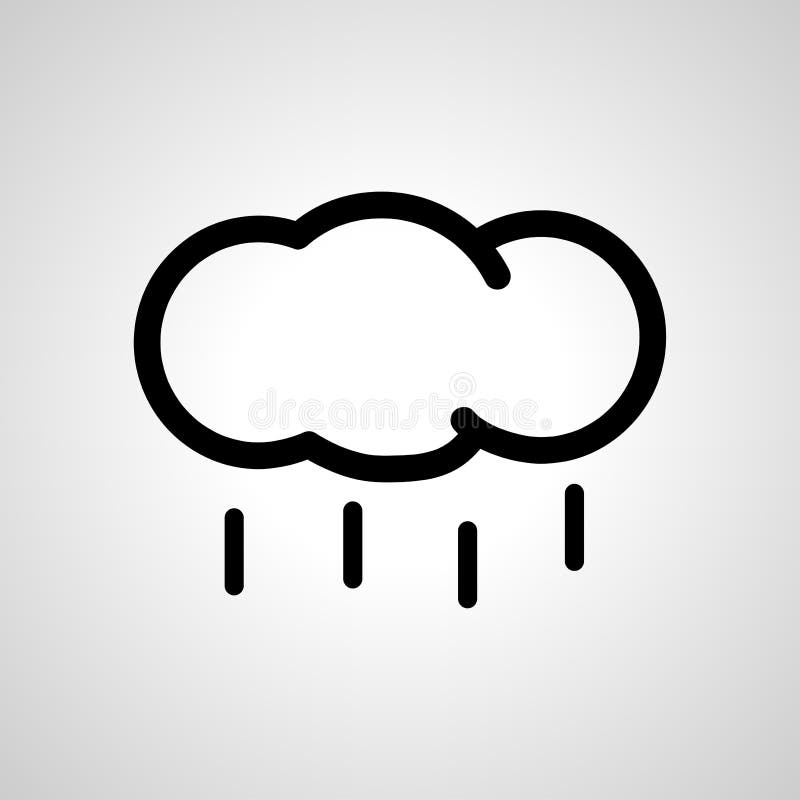 Rain Line Icon. Rainy Cloud Linear Outline Icon Stock Vector ...