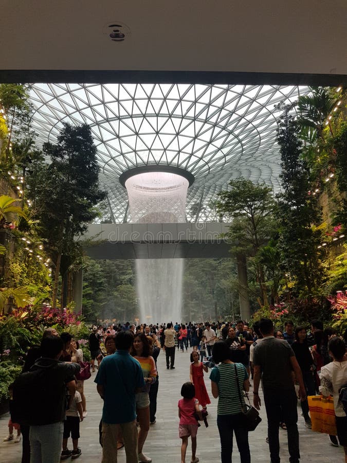 Rain Vortex @ Changi Jewel editorial stock photo. Image of jewel ...