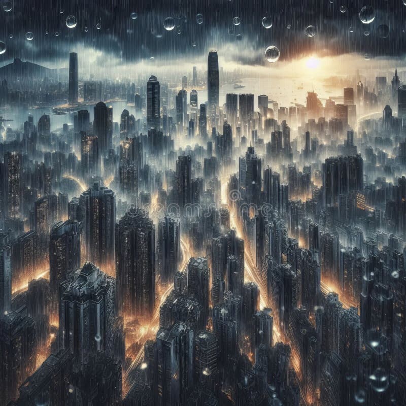 The Rain Washed City is a Canvas of Texture and Pattern with the Stock ...