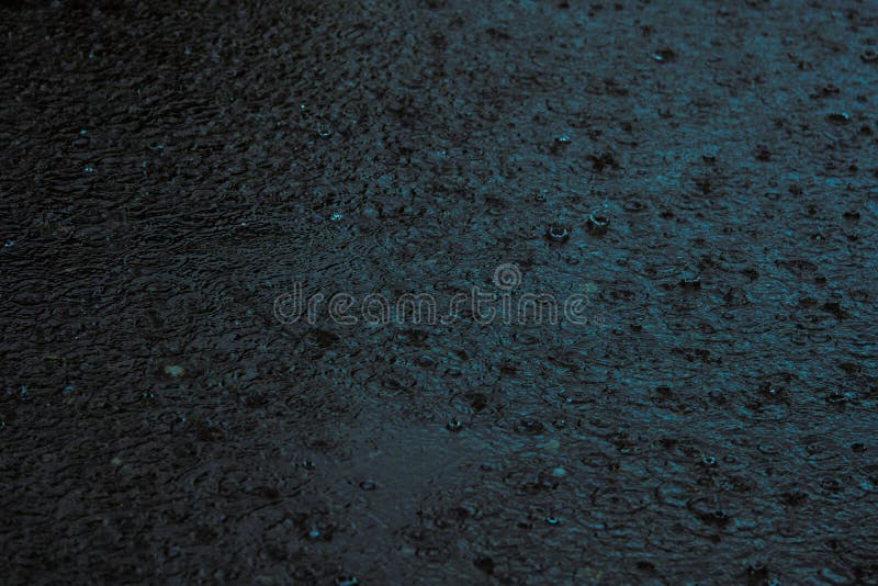 Rain Water Drop Falling To the Floor in Heavy Rain Day. Stock Photo ...