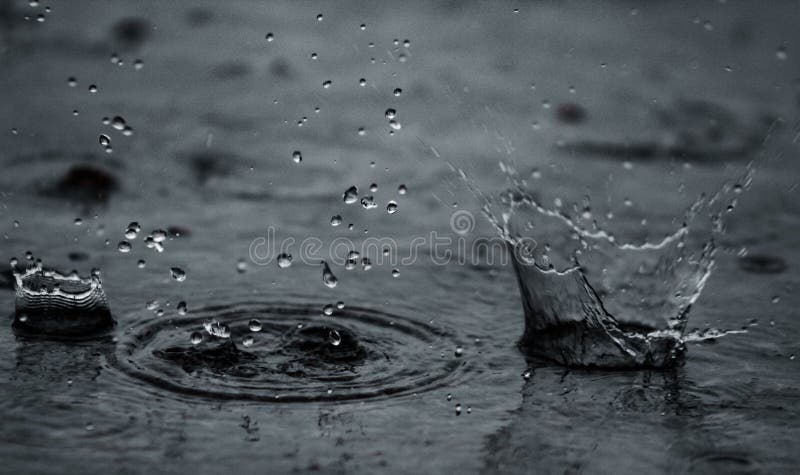 Rain Water Drop Falling To the Floor in Heavy Rain Day Stock Image ...