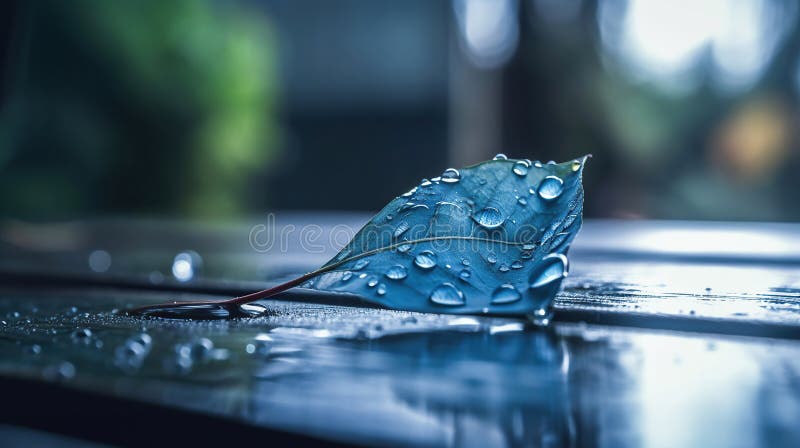 Rain Water Drop Falling To the Floor in Rainy Season. Generative Ai ...