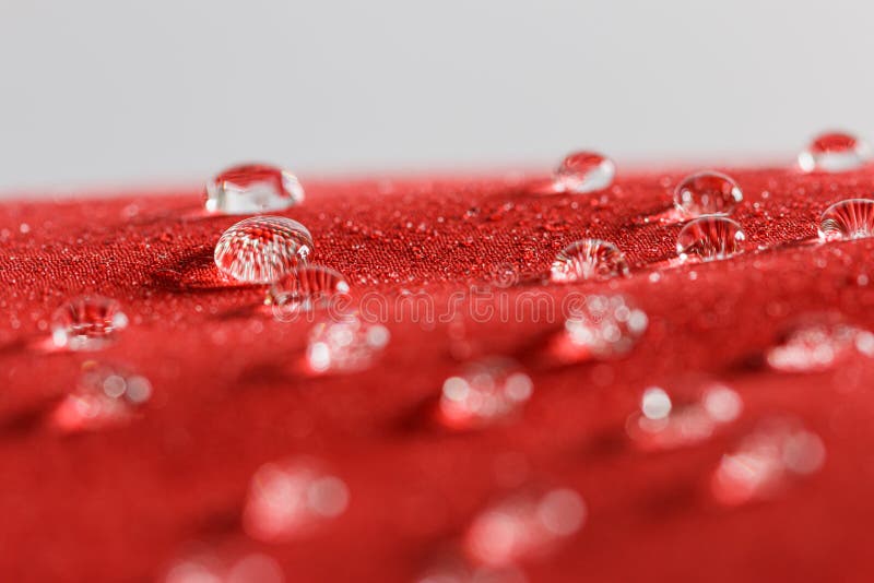 Rain Water Droplets on a Waterproof Fabric Stock Photo - Image of ...