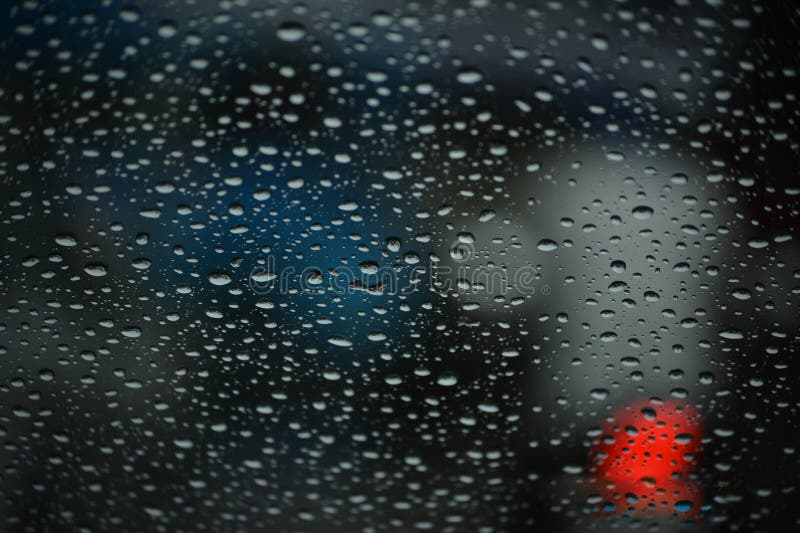 Rain Water Droplets on a Windscreen Stock Image - Image of background ...