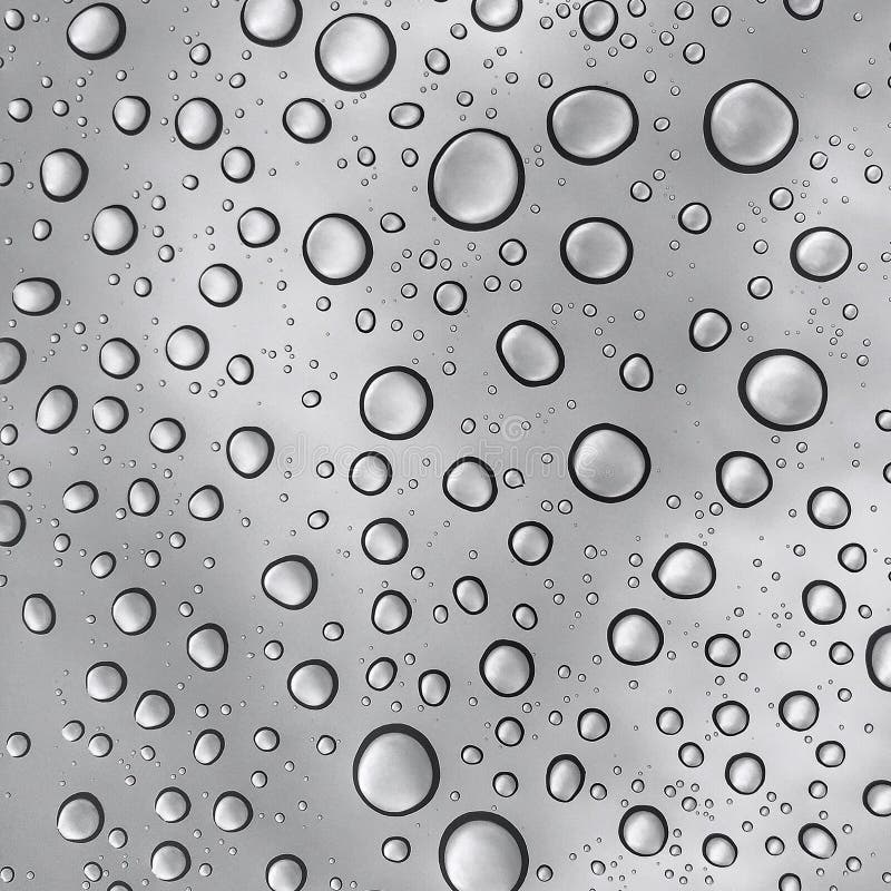 Rain water drops on grey stock photo. Image of raining - 111579292