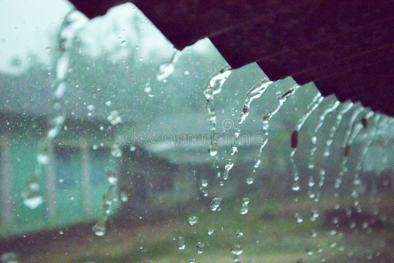 Rain Water Falling by the GI Sheet Stock Image - Image of flowing ...