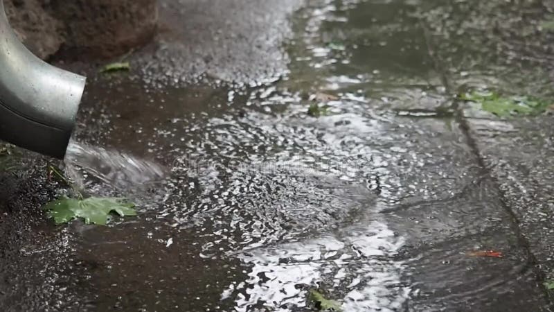 Water Pipe During the Rain stock footage. Video of plastic - 111685070