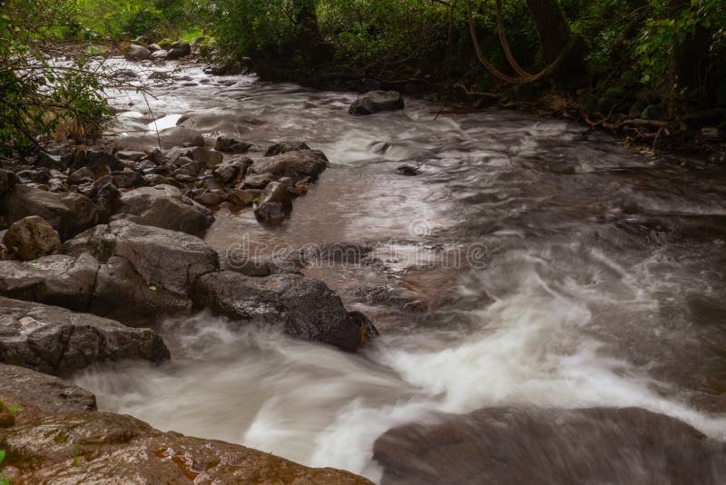 Rain Water Flowing on the Rocks during Monsoon Season of India. Used ...