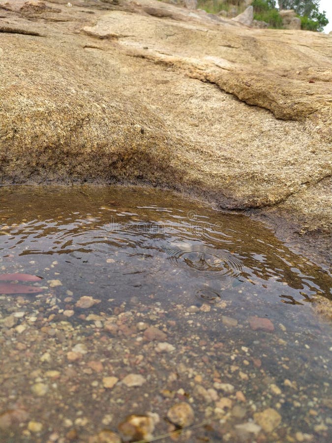 Rain Water at Mountain Rocks and Nature Stock Photo - Image of rain ...