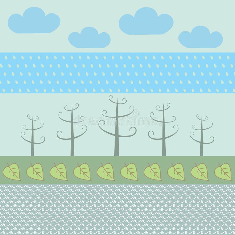 Rain and Water Seamless Pattern Stock Vector - Illustration of paper ...