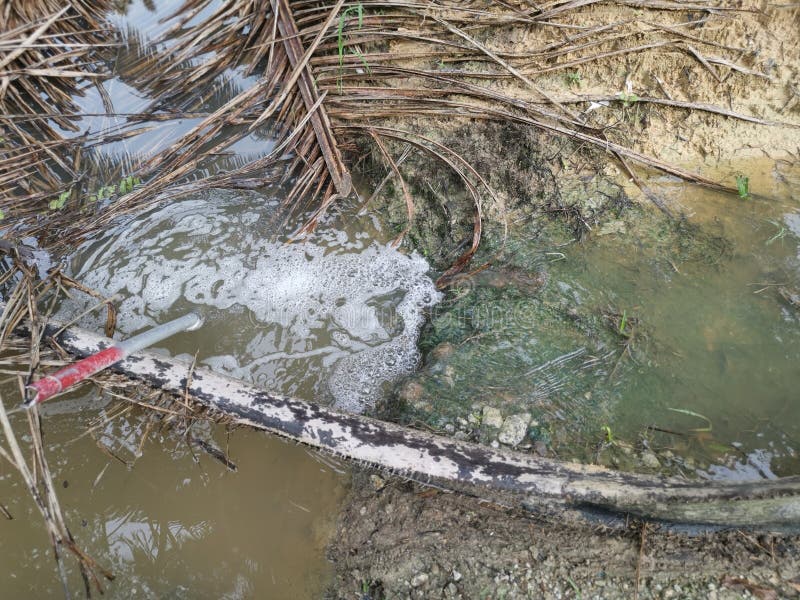 Rain Water Streaming Along the Drainage River. Stock Photo - Image of ...