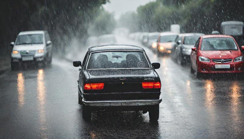 Rain wheather best car stock illustration. Illustration of ackground ...