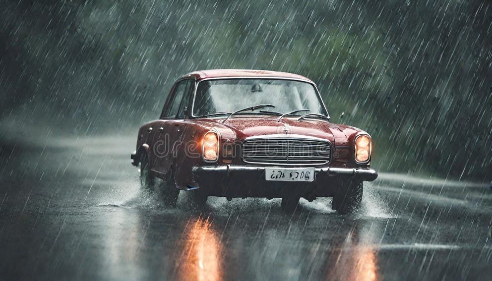 Rain wheather best car stock illustration. Illustration of ackground ...