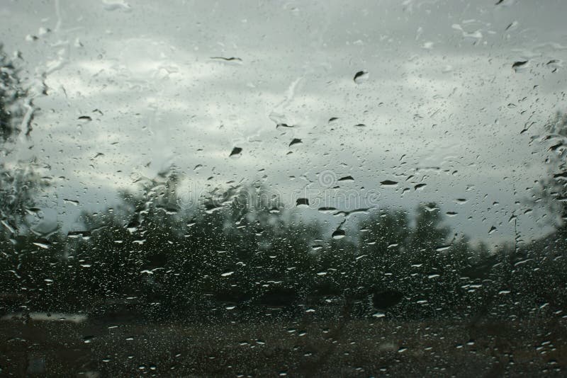Rain on the window stock image. Image of trees, outdoors - 13498909