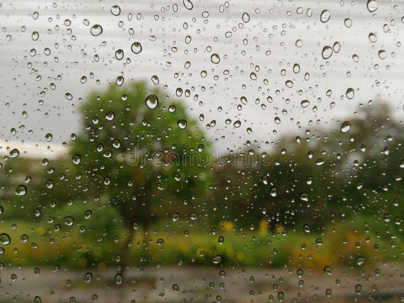 Rain at the Window the View Outside the Window Stock Image - Image of ...