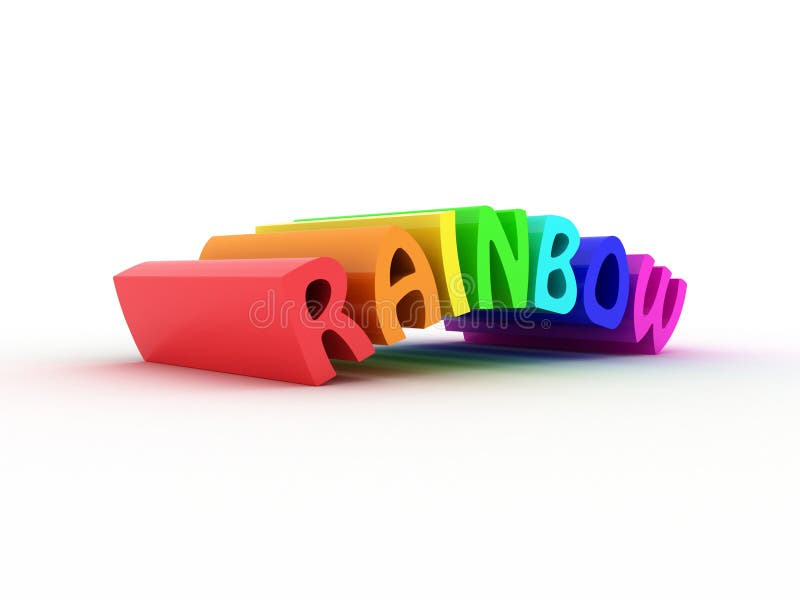 The Word RAINBOW in Rainbow Colors Stock Illustration - Illustration of ...