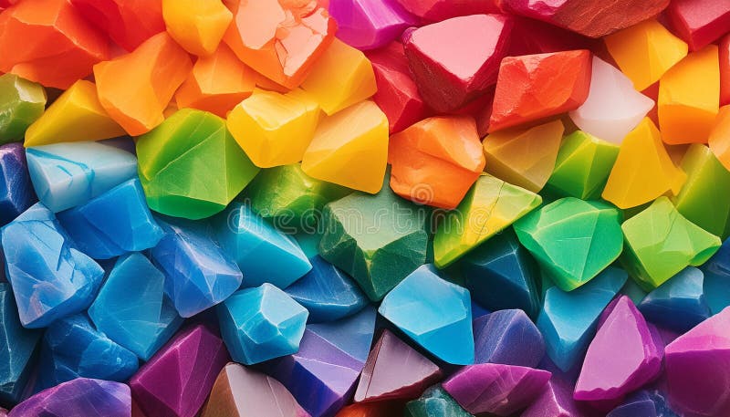 Rainbow Abstract Background of Placer Many Stones. Bright Multicolor ...