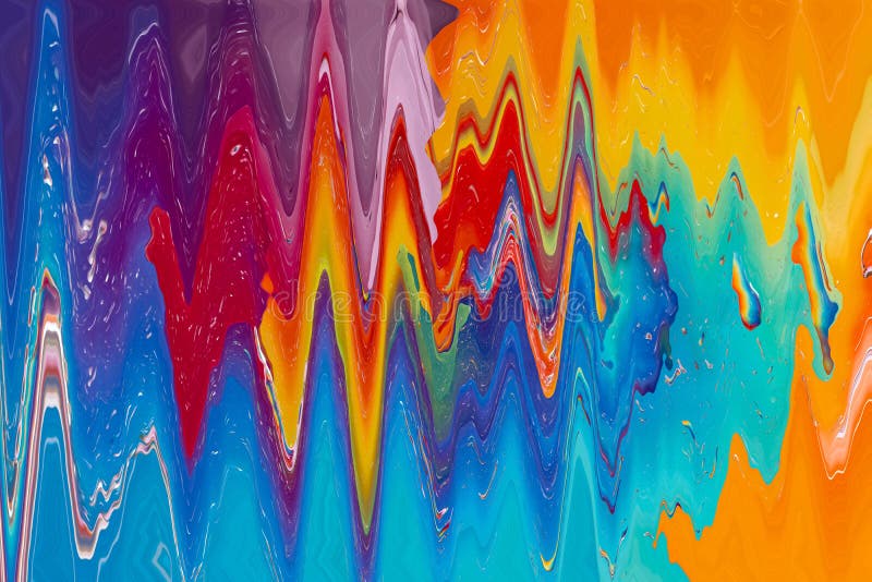 Rainbow Abstract Background, Psychedelic Pattern. Beautiful Zigzags ...