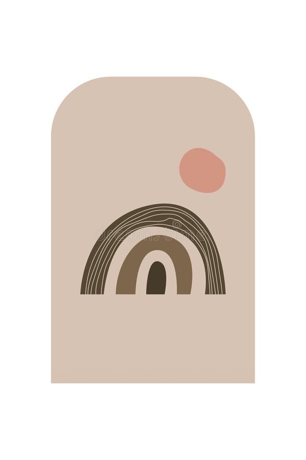 Aesthetic Abstract Boho Rainbow Background in Earth Tone Color Stock ...