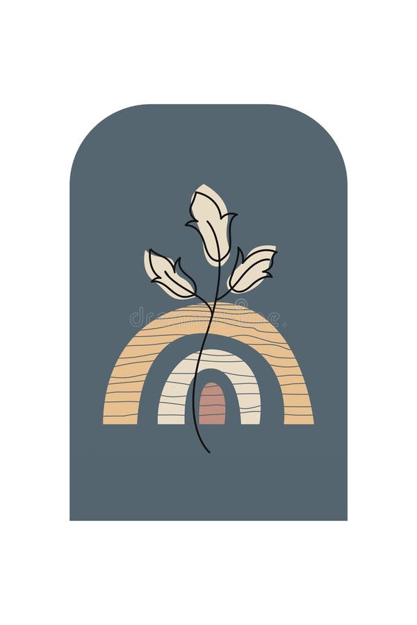 Aesthetic Abstract Boho Rainbow Background in Earth Tone Color Stock ...