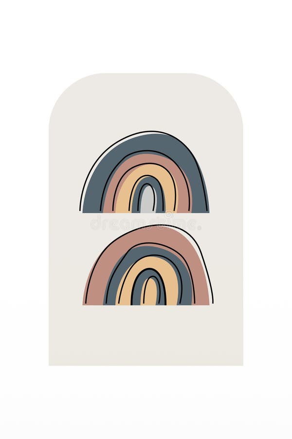 Aesthetic Abstract Boho Rainbow Background in Earth Tone Color Stock ...