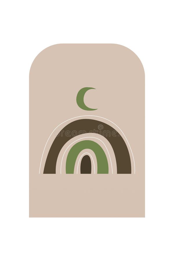 Aesthetic Abstract Boho Rainbow Background in Earth Tone Color Stock ...