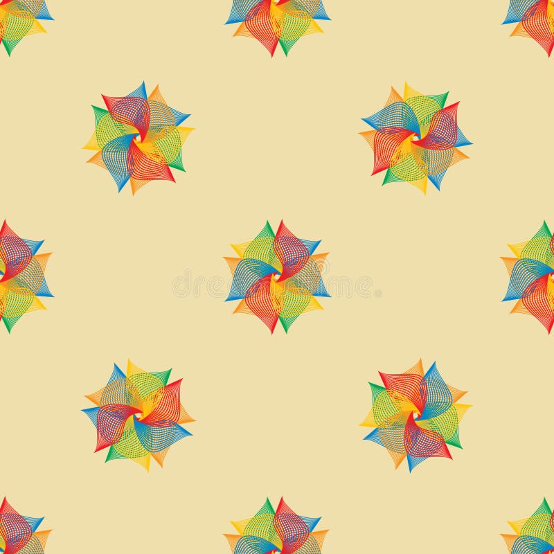 Rainbow Abstract Flowers, Ready-made Seamless Pattern for Fabric Stock ...