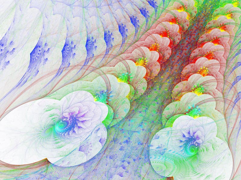 Rainbow Abstract Fractal Background 3d Rendering Illustration Stock ...