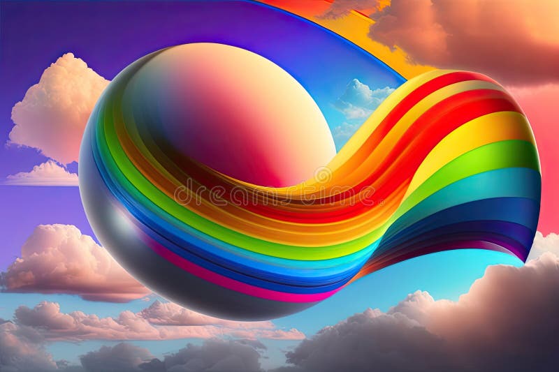 Rainbow Abstract Generative AI Design Illustration Stock Illustration ...