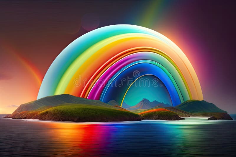 Rainbow Abstract Generative AI Design Illustration Stock Illustration ...