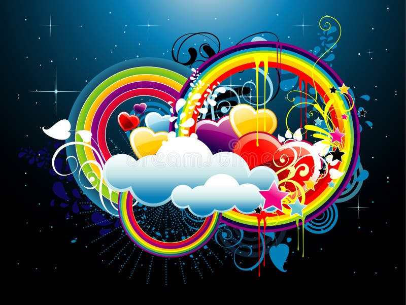 Rainbow Abstract Illustration Stock Vector - Illustration of lanscape ...