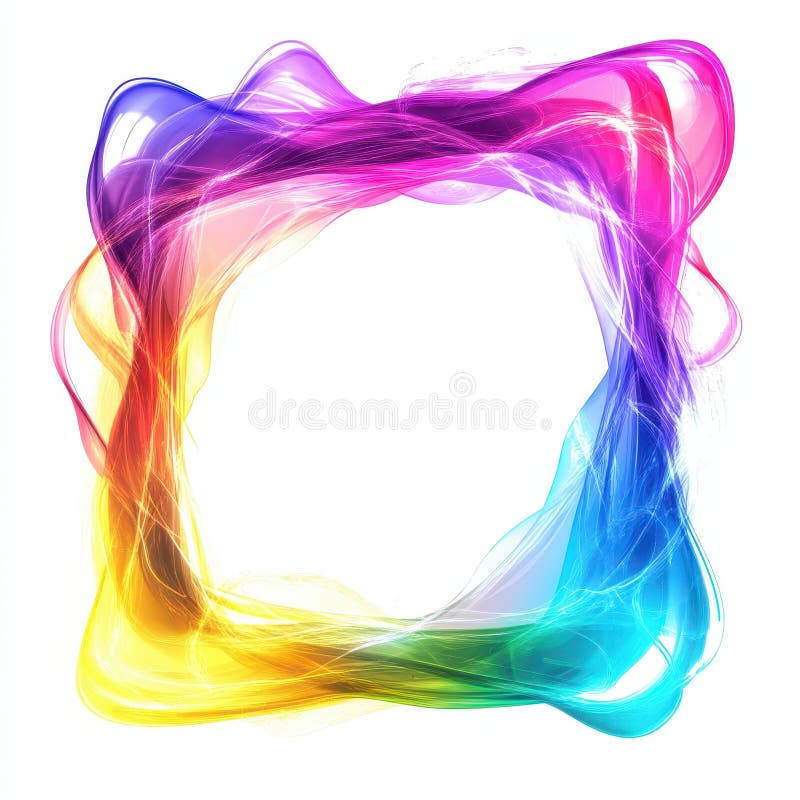 Rainbow Abstract Square Frame Design Vibrant Colors White Background ...