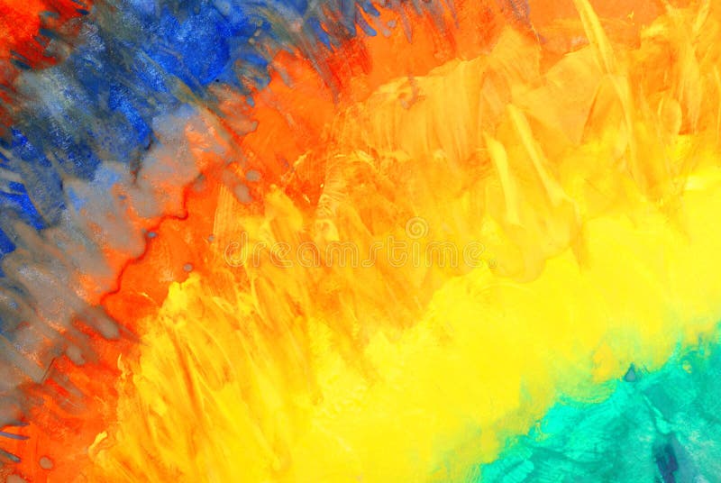 Rainbow. Abstract Watercolor Drawing Stock Photo - Image of bend ...