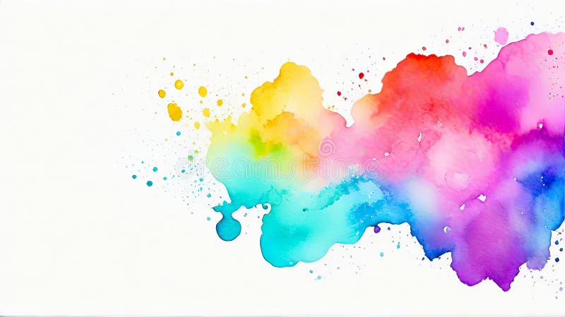 Rainbow Abstract Watercolor Splash Hand Paint Texture Stock ...