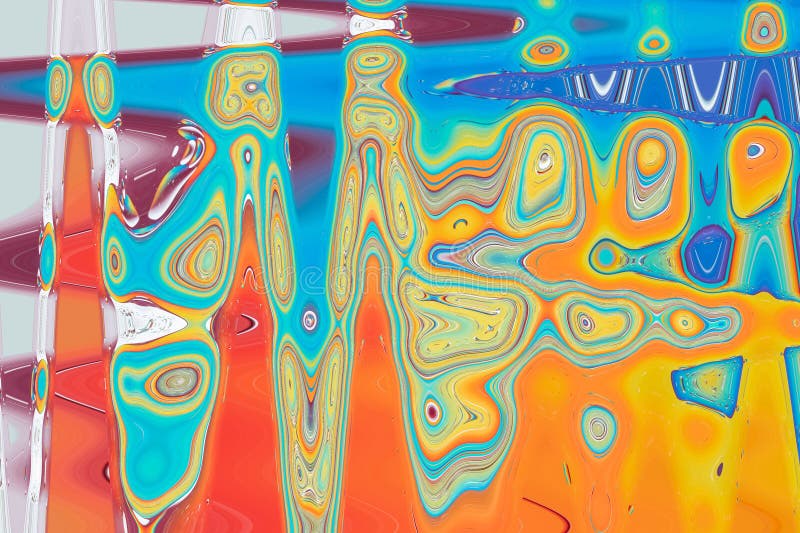 Rainbow Abstract Yellow-blue-orange Background and Psychedelic Pattern ...