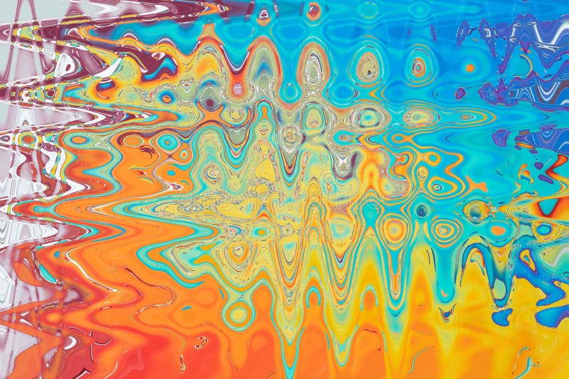 Rainbow Abstract Yellow-blue-orange Background and Psychedelic Pattern ...