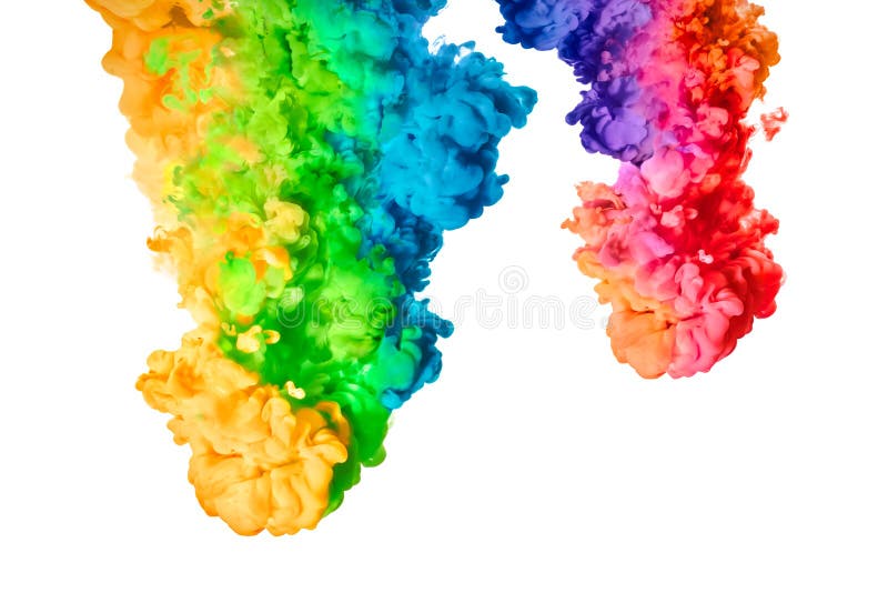 Rainbow of Acrylic Ink in Water. Color Explosion Stock Photo - Image of ...