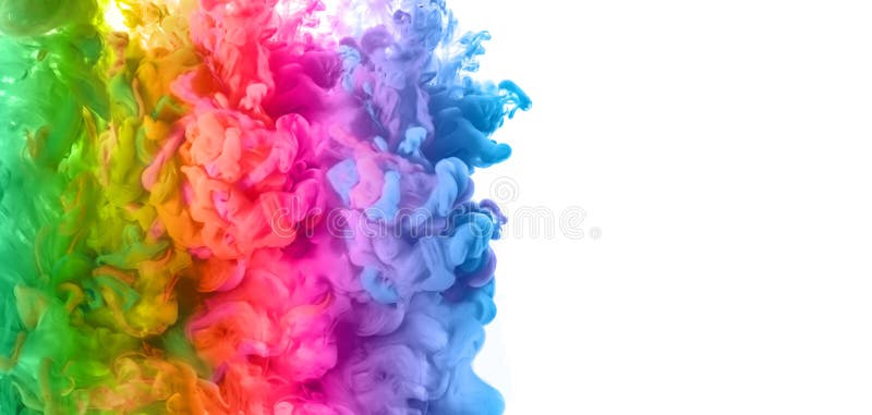 Rainbow of Acrylic Ink in Water. Color Explosion Stock Image - Image of ...