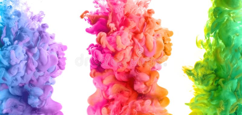 Rainbow of Acrylic Ink in Water. Color Explosion Stock Image - Image of ...